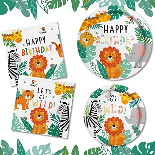 Snapklik.com : Safari Birthday Party Supplies Jungle Disposable Paper ...