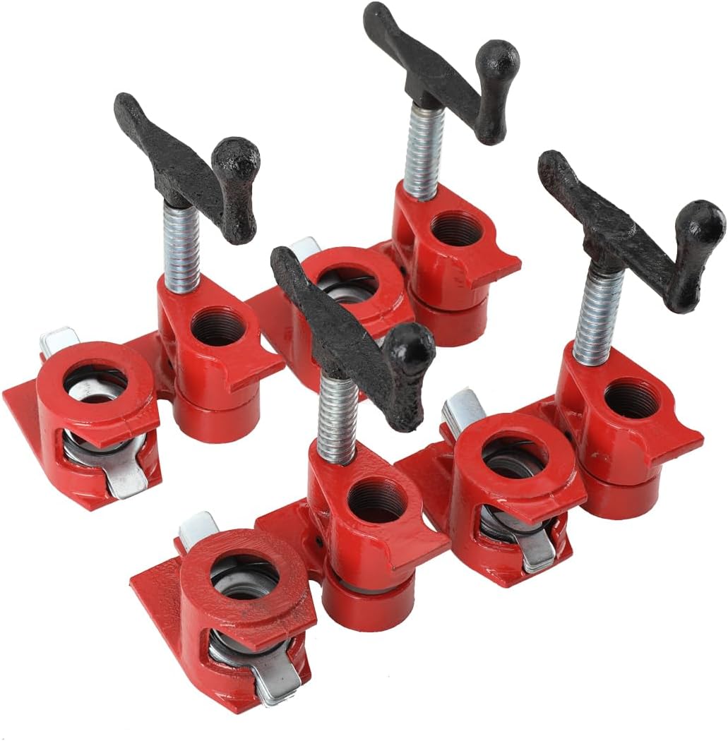 Lfhelper 4 Set Woodworking Pipe Clamps, 3/4 Kit Heavy Duty Wood ...