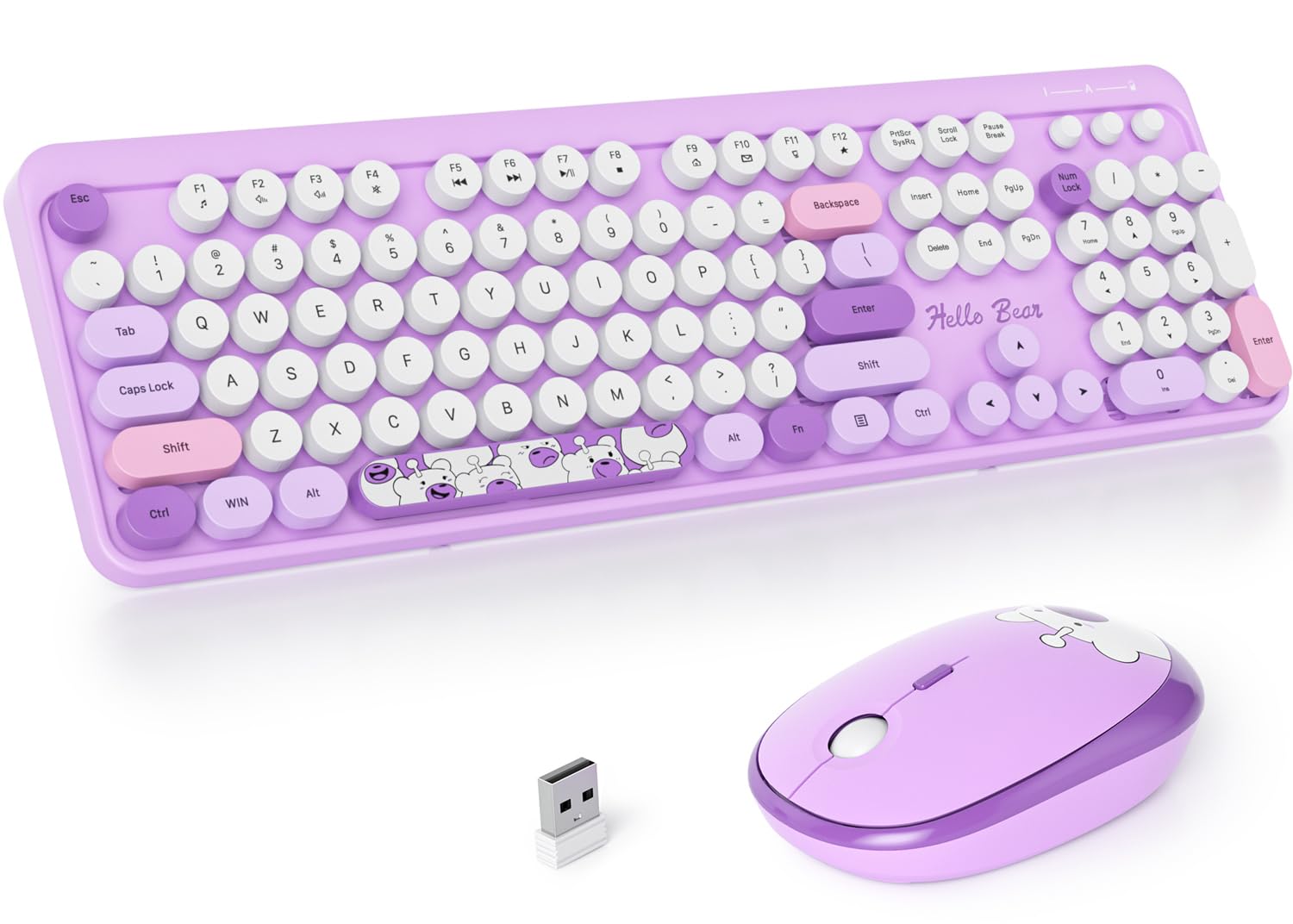 Snapklik.com : Fogruaden Wireless Keyboard And Mouse Combo 24GHz Retro ...