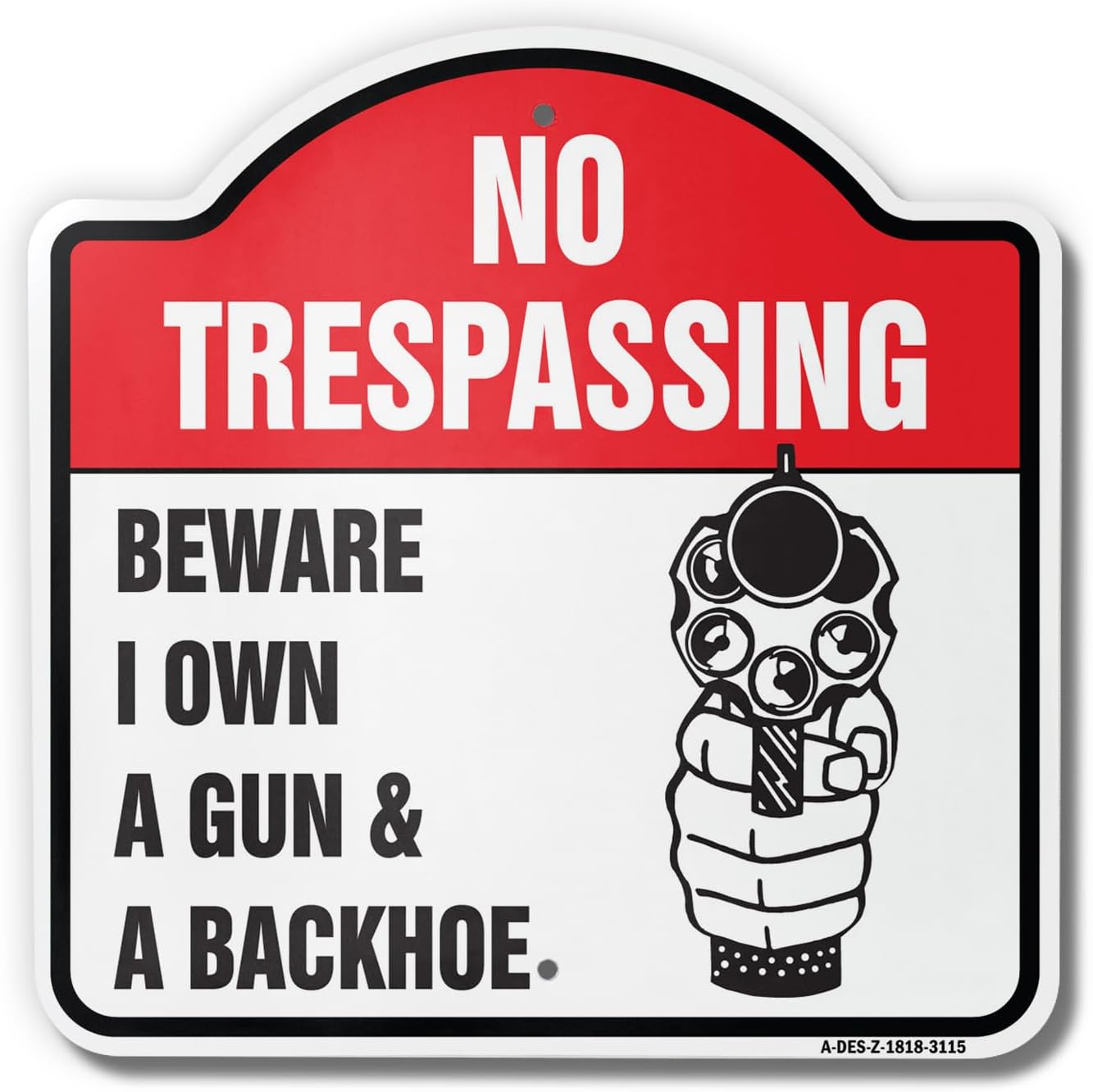 Amazon.com: No Trespassing Beware I Own A & Backhoe 18" X 18" Heavy ...