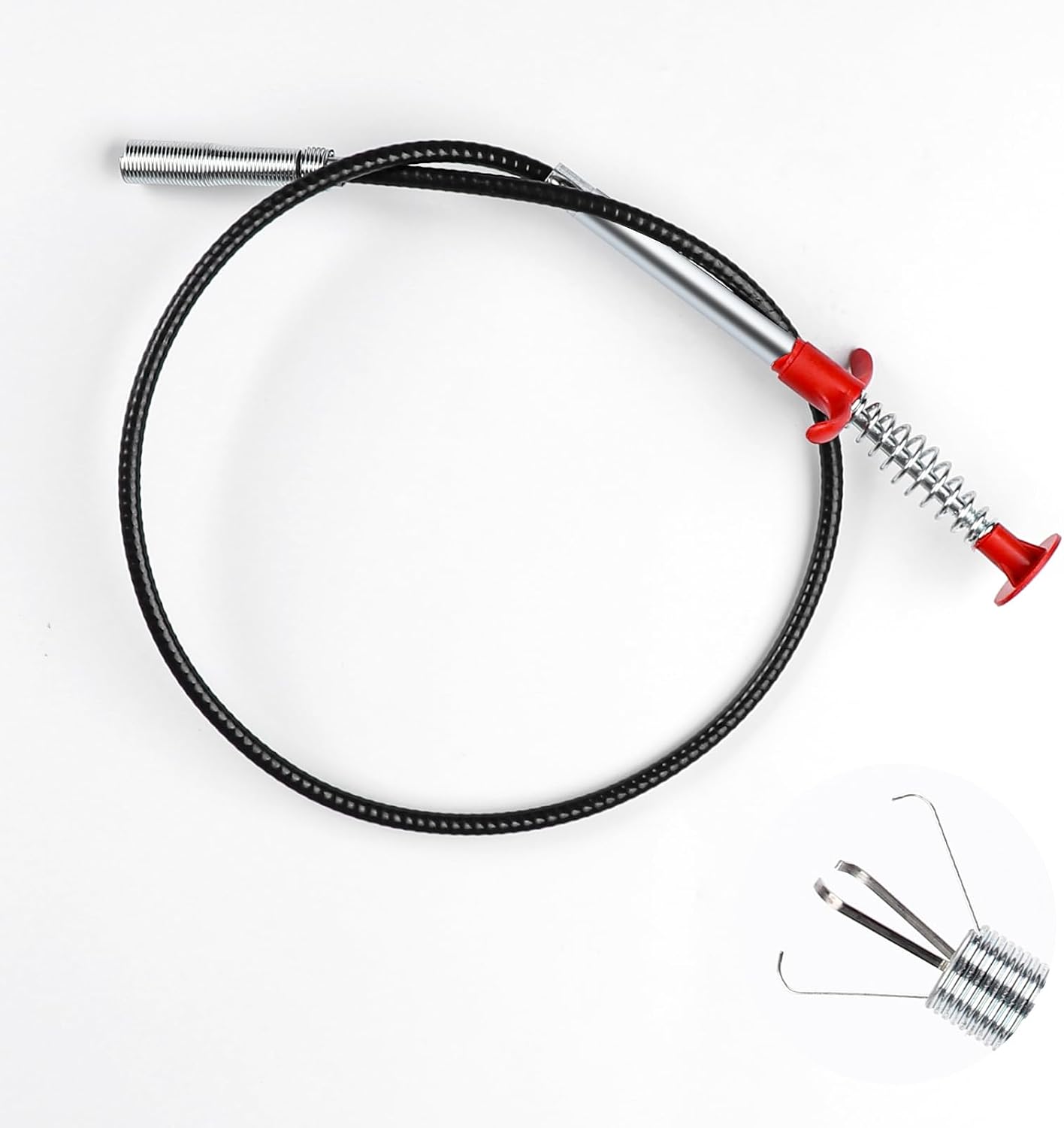 Drain Snake, Flexible Grabber Claw Pick Up Reacher Tool, Long Tweezers ...