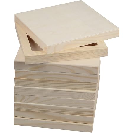 Amazon.com: 6 Pack Unfinished Wood Panels for Painting, Wooden Canvas ...
