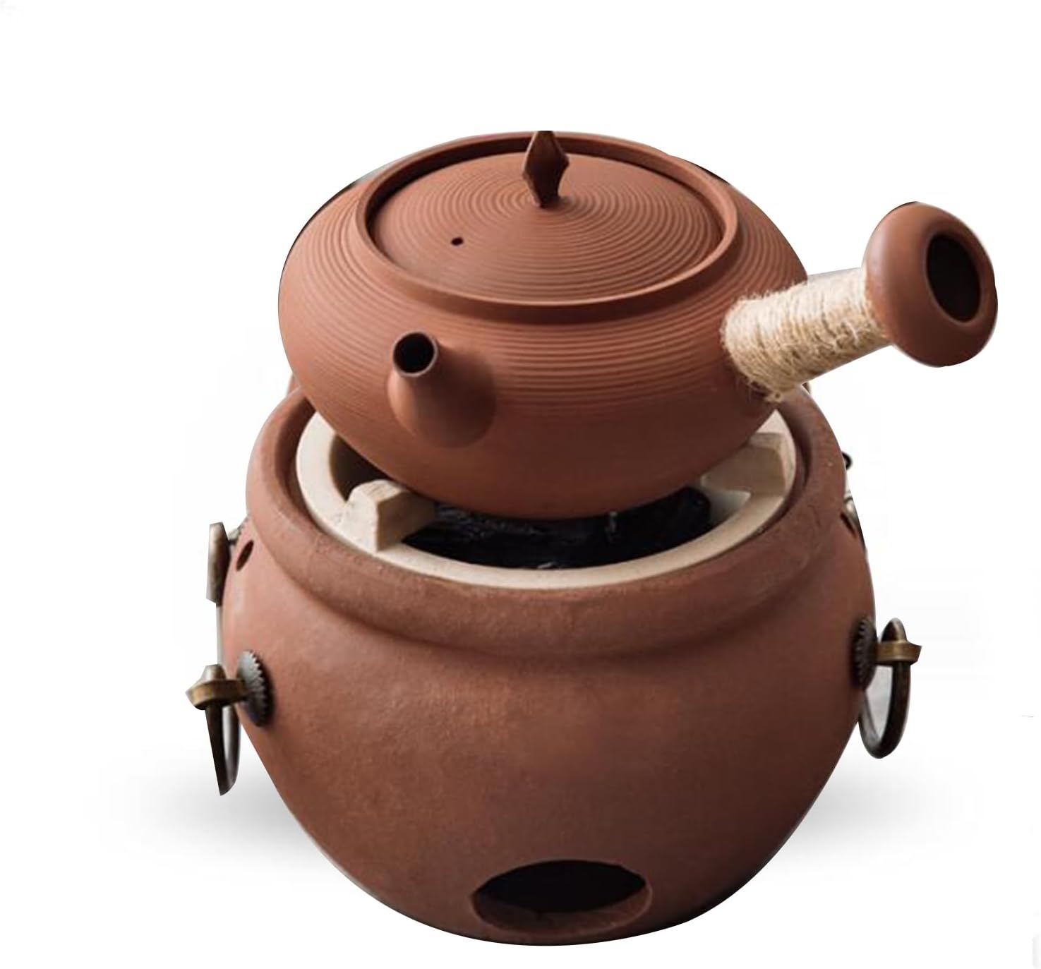 Amazon.com: Charcoal Stove Tea Cooker with Warmer, Charcoal Stove ...