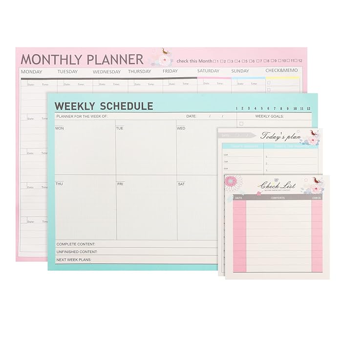 Buy 140 Sheets Daily Weekly Monthly Planner,Weekly Planner Pad,Monthly ...