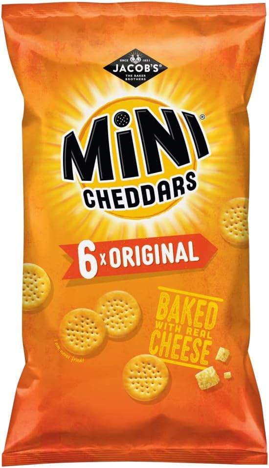 Jacob's Mini Cheddars Original Multipack - Baked with Real Cheese, 6 ...