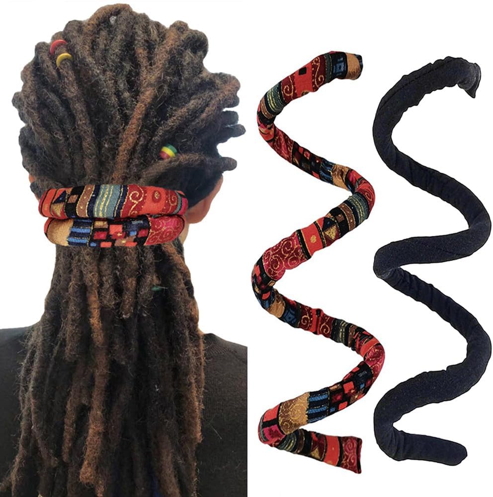 Amazon.com : 2PCS Dreads Hair Bands Bendable Spiral Lock Hair Ties Wrap ...