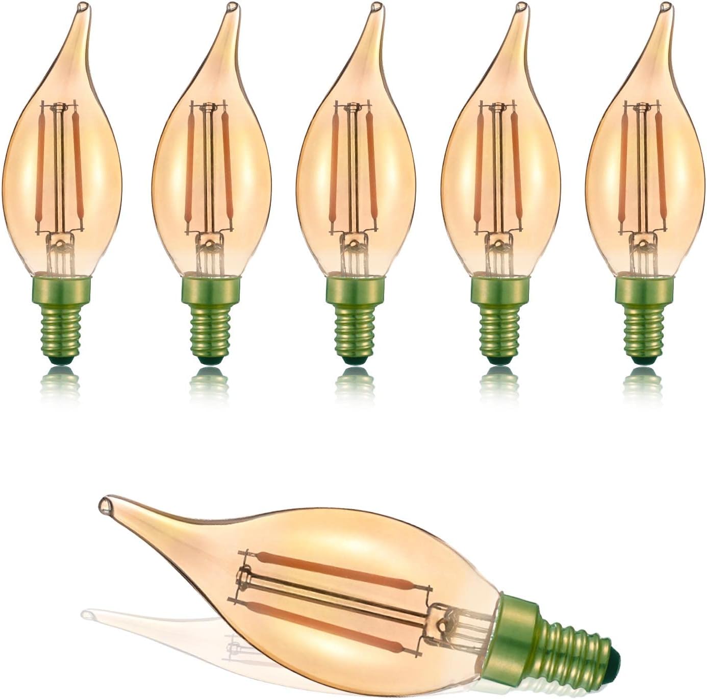 Winbomgo E12 Led Light Bulbs Retro Candelabra Led Light Bulbs Dimmable ...