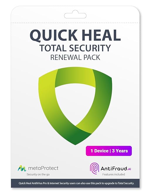 Quick Heal | Total Security | Renewal Upgrade Gold Pack | 1 User | 3 ...