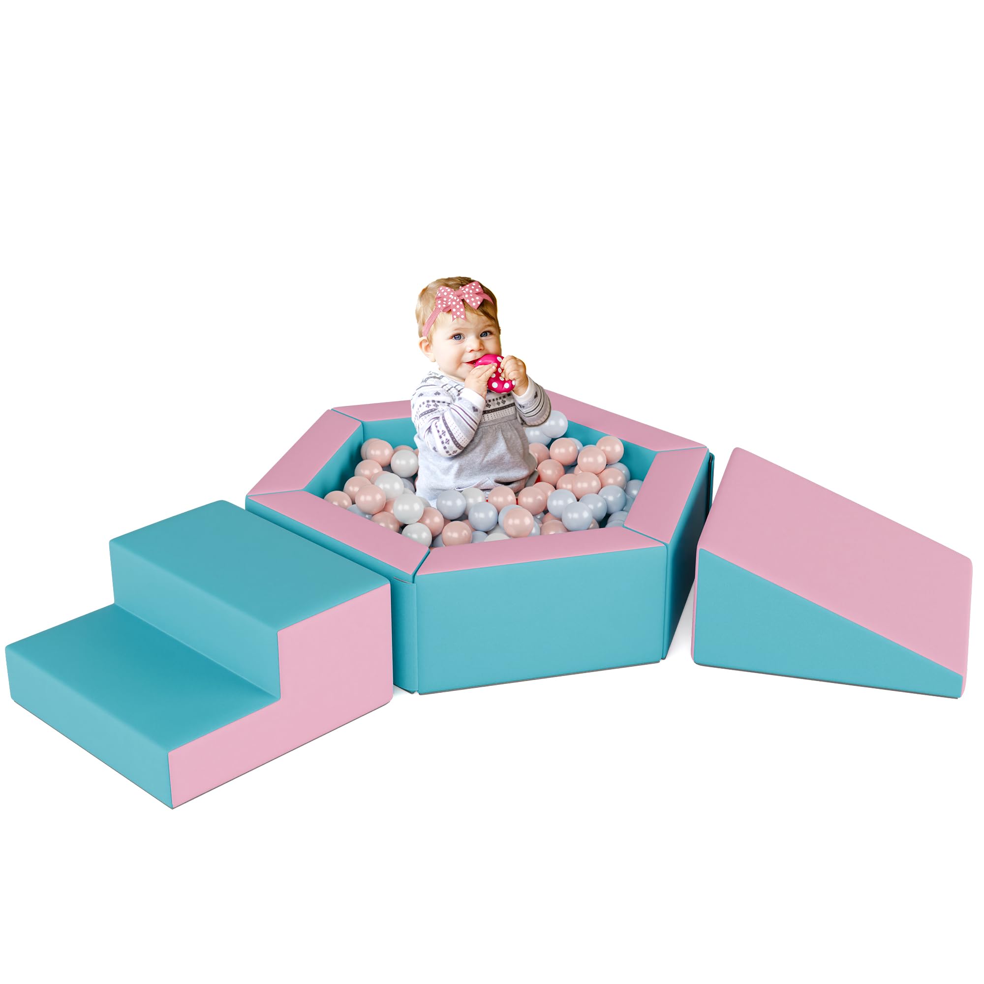 Amazon.com: TOLEAD Foam Climbing Blocks for Girls Toddlers,Pink Soft ...