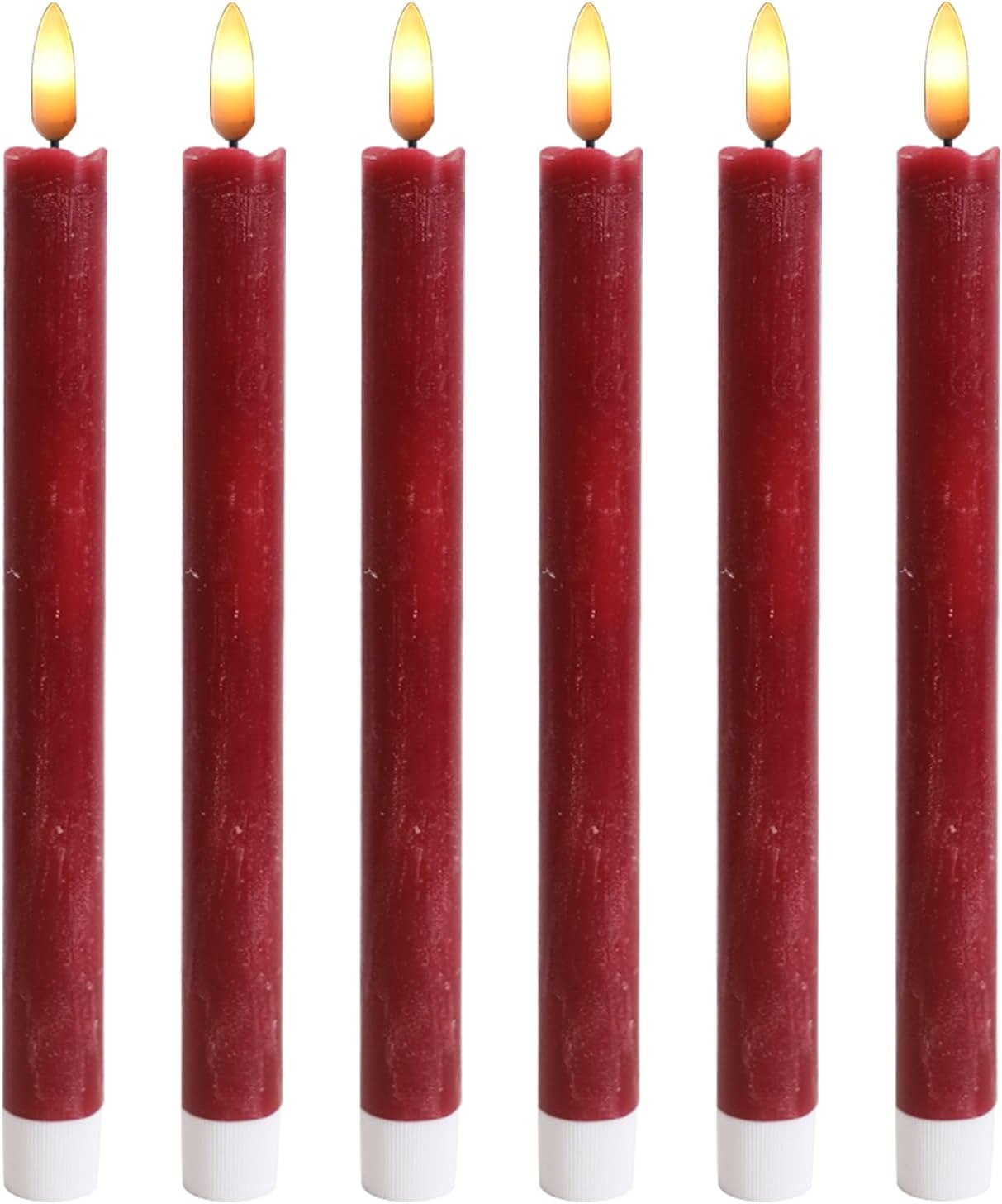 Amazon.com: Mystique Flameless Candle, Red 8" Taper, Real Wax Candle ...