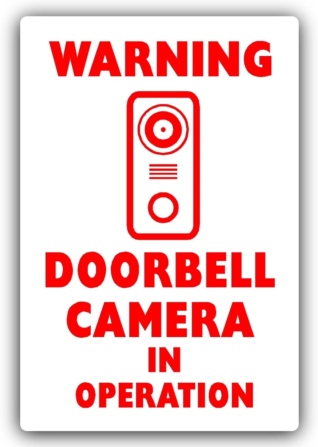 1 x CCTV Doorbell Camera Sticker Recording in Operation Sign Small 24hr ...