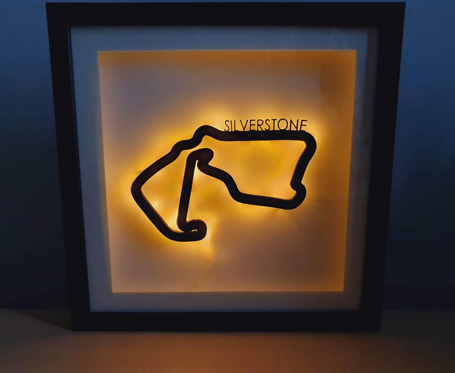 Silverstone Formula One Track Race Circuit 3D Frame Gift, LED Light Up ...