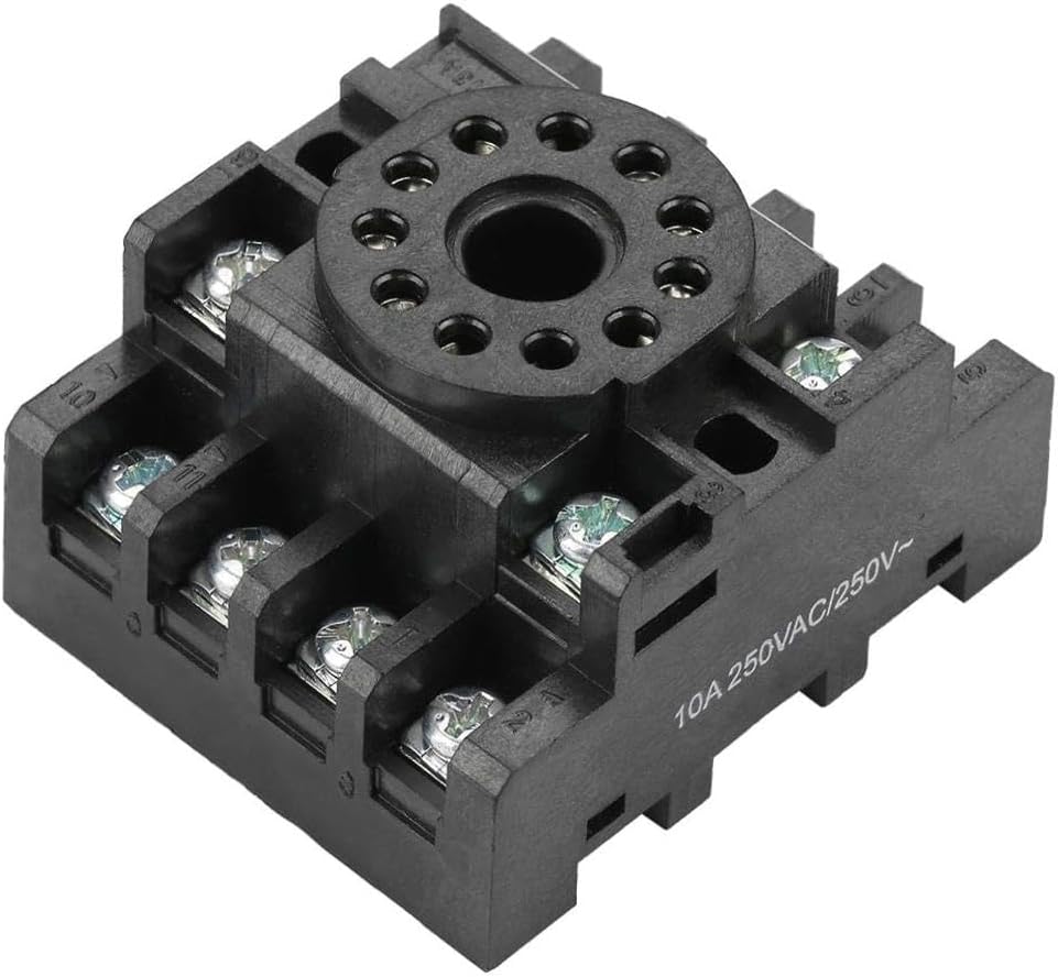 Amazon.com: Power Relay Socket Base Holder for Relays - DIN Rail Mount ...