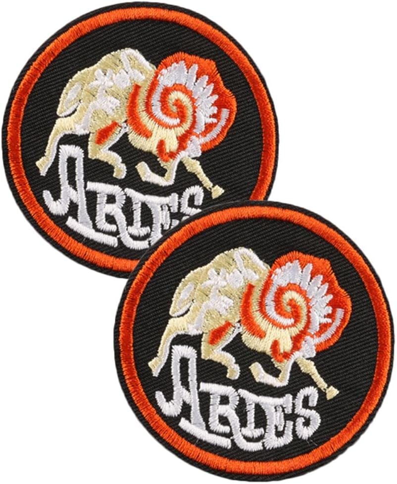 Amazon.com: Round Aries Constellation Patch Emblem Badge Applique Embroidered Sew On or Iron On ...