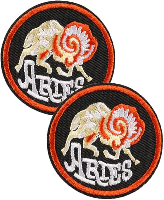 Amazon.com: Round Aries Constellation Patch Emblem Badge Applique ...