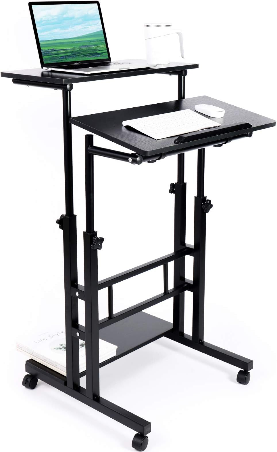 Amazon.com: Zytty Small Standing Desk, Portable Standing Desk with Wheels Standing Laptop Desk ...