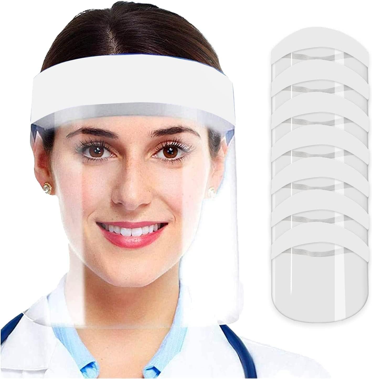 50 Pack of Protective Face Shields by ICU Health - Full Coverage Safety ...