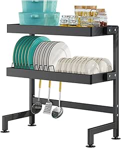 Redwestmelon Kitchen Countertop Dish Drying Rack (55cm), Metal Dish ...
