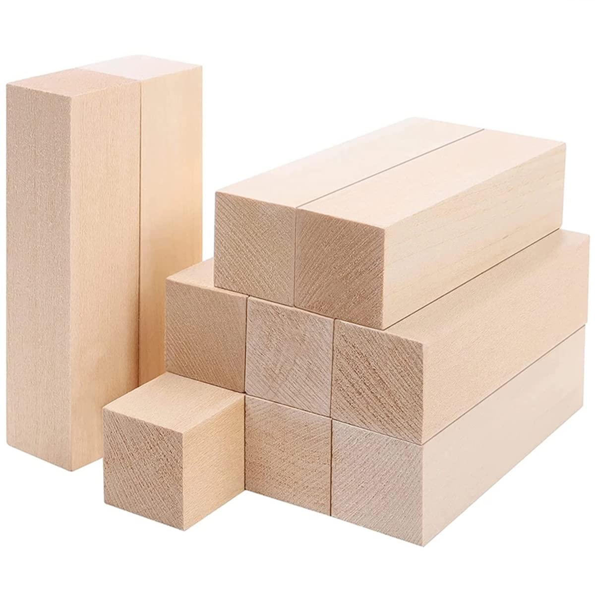 Basswood Wood Carving 10pcs Wood Carving Blocks Natural Color Whittling ...