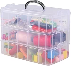 Amazon.com: Kiddream 3-Tier Stackable Storage Container with dividers ...