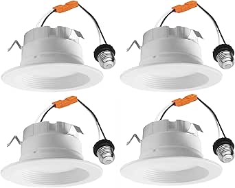 CyberTech Lighting 8W 3" LED Baffled Recessed Downlight Lamp, Dimmable ...