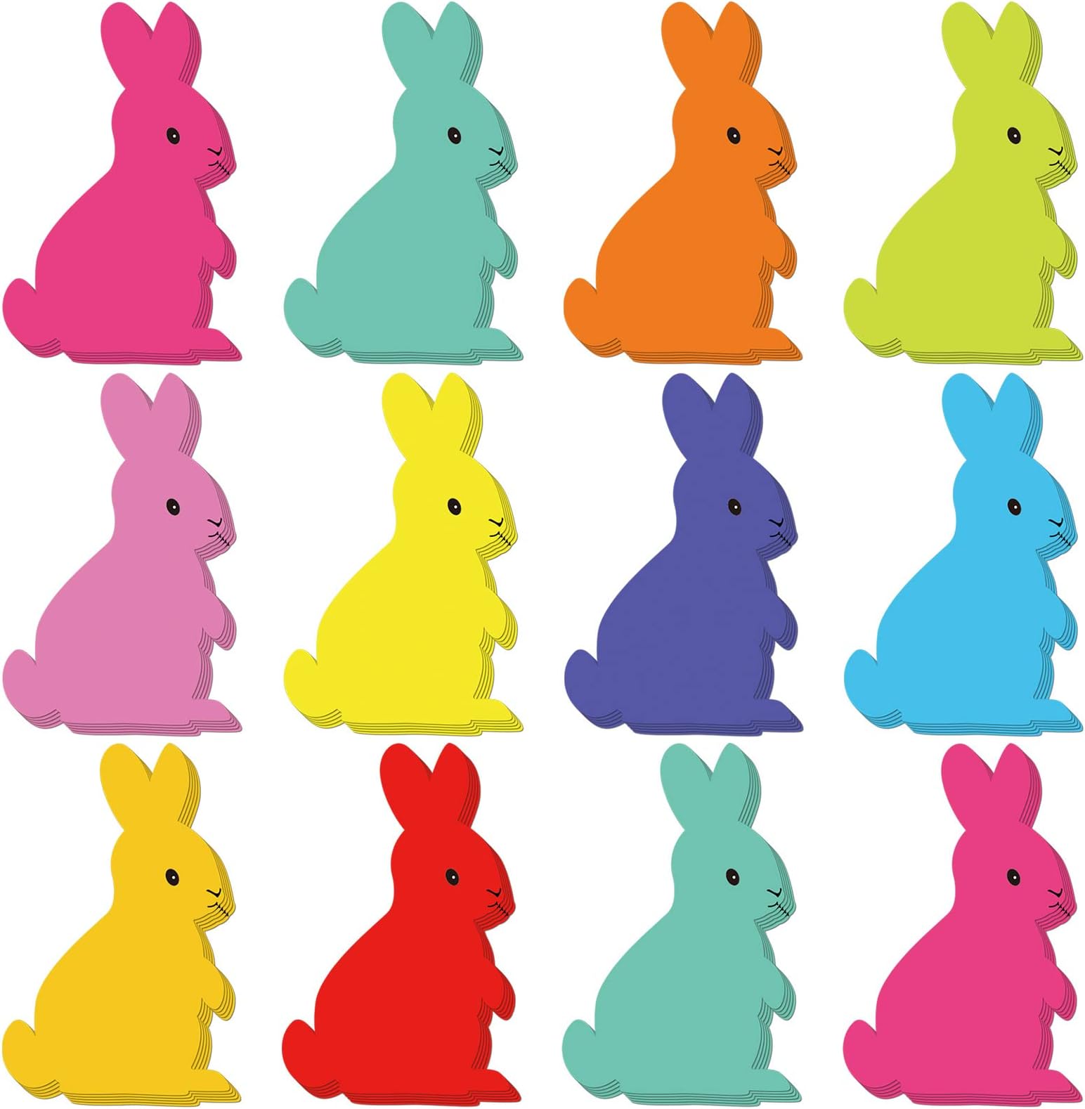 Amazon.com: 200 Pieces Bunny Paper Cutouts Easter Bulletin Board ...