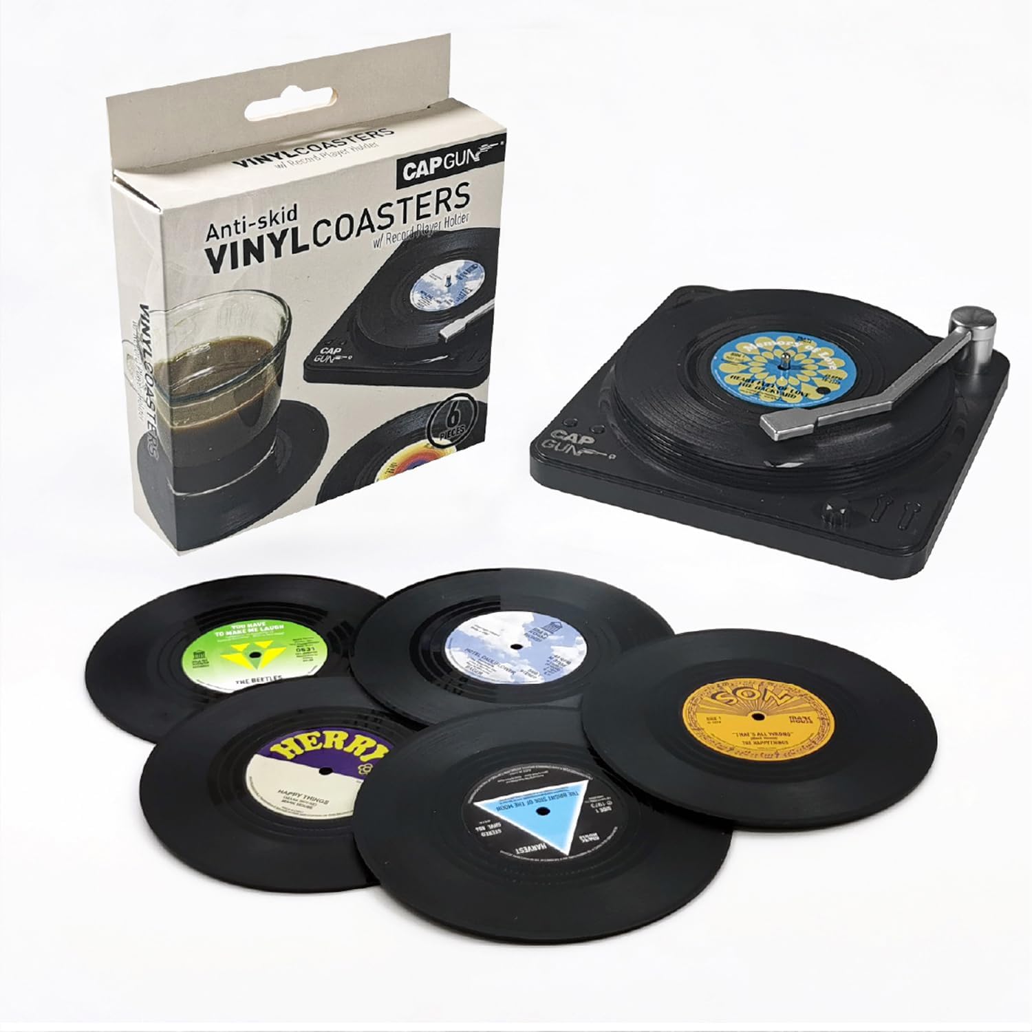 Amazon.com: Funny Retro Vinyl Record Coasters, Creative Drink Coasters ...