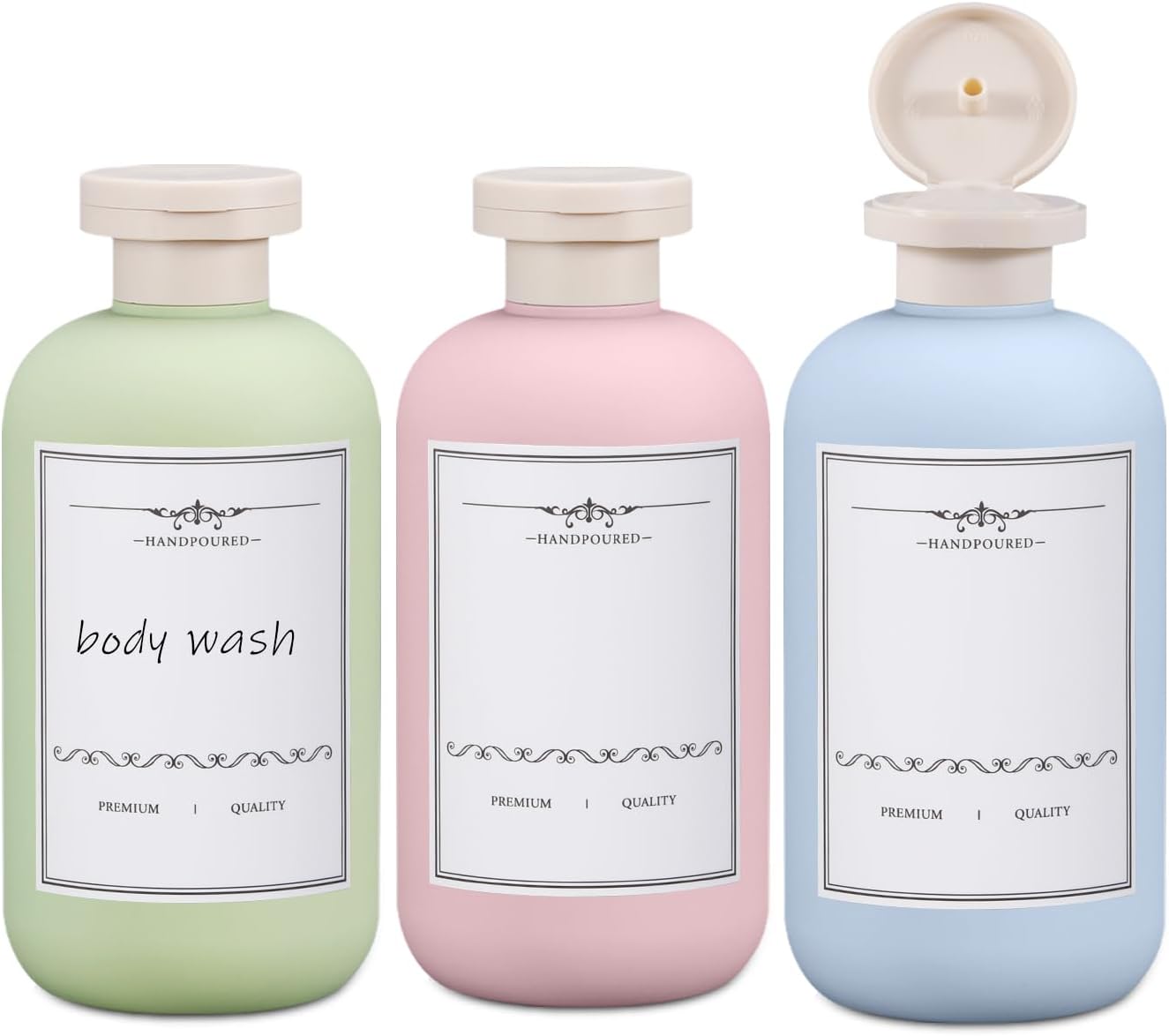 Amazon.com: 10oz 3Pcs Plastic Refillable Travel Shampoo and Conditioner ...