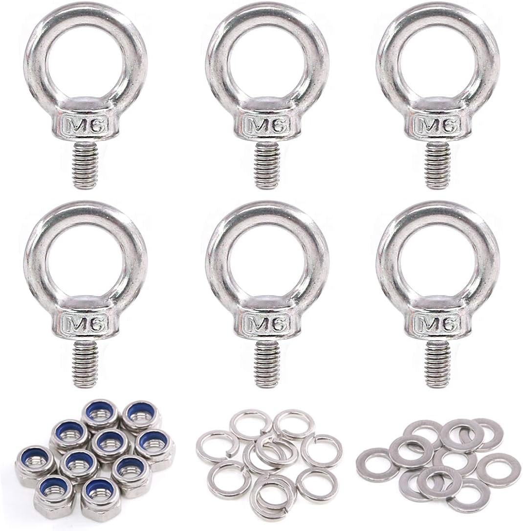 Glarks 36Pcs 304 Stainless Steel M6 Male Thread Machinery Shoulder ...