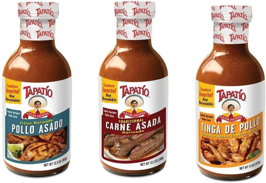 Amazon.com : Tapatio Marinade Pack - Pollo Asado, Carne Asada, Tinga de ...