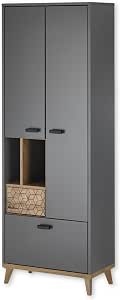 Stella Trading Leone Haute Aspect chêne Ribbeck Graphite-Armoire de ...