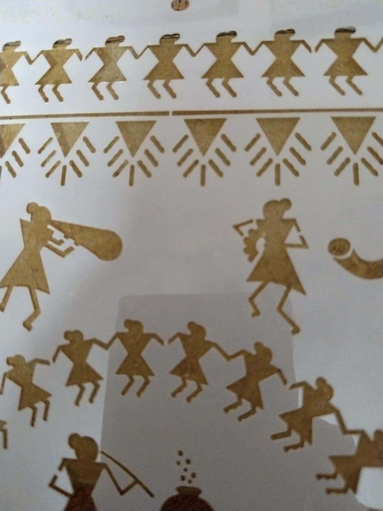 CrafTreat Warli Stencil 6"X6" : Amazon.in: Home & Kitchen