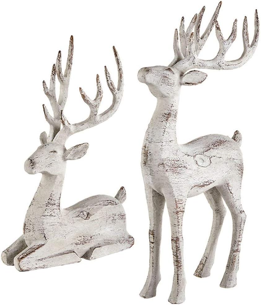 Amazon.com: RAZ Imports Pinecone Lodge 16.25" Reindeer, Set of 2 : Home ...