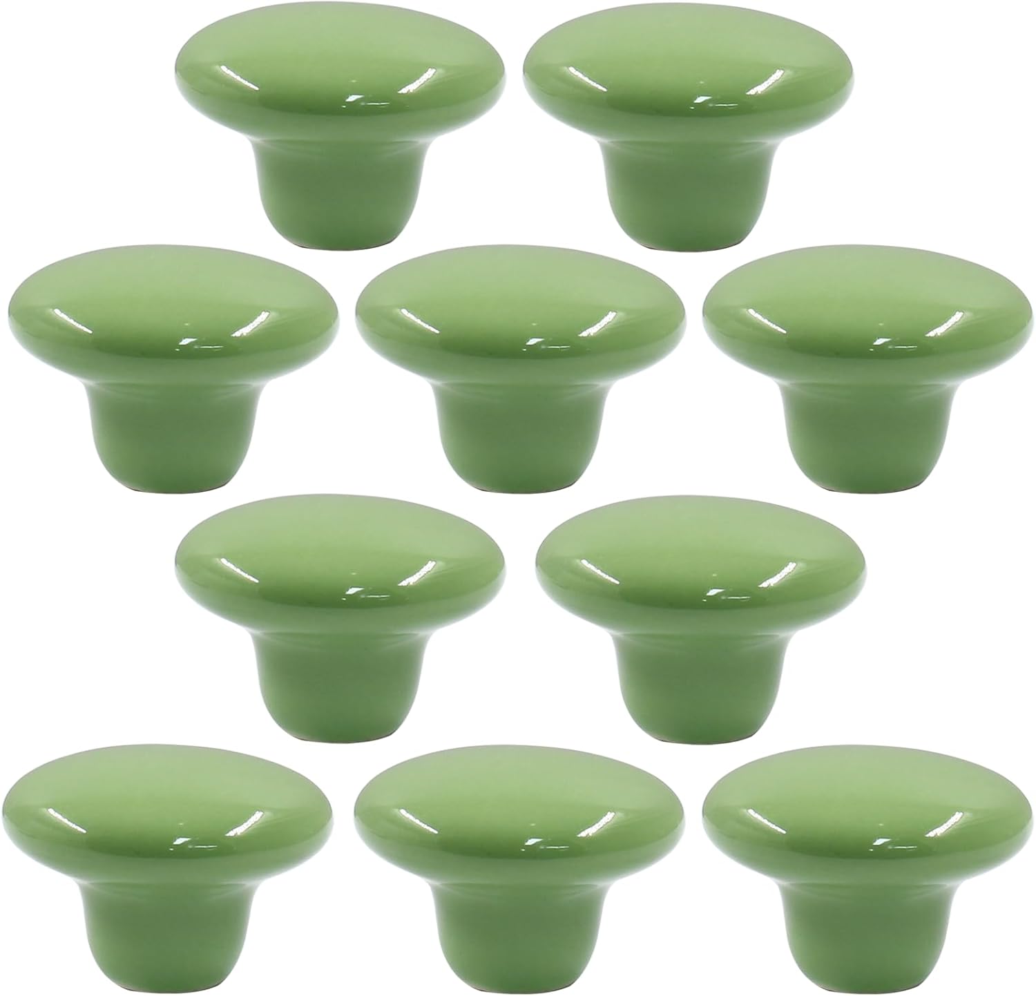 PHITUODA 20PCS Knobs Green Ceramic Drawer knob Mushroom Cabinet Dresser Knobs Vintage Pulls ...