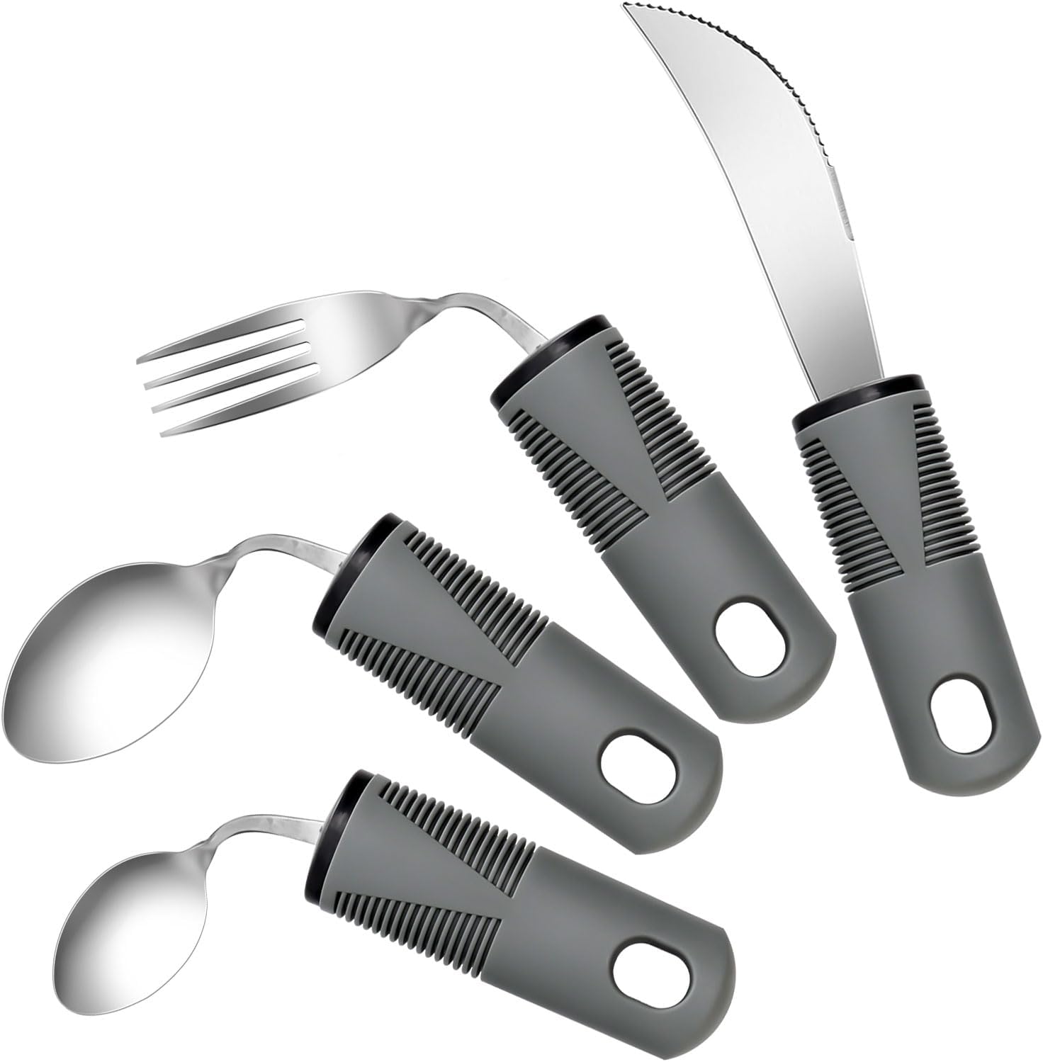 Extra Wide Handles Easy Grip Cutlery Set of 4 Disability Aids,Chunky ...