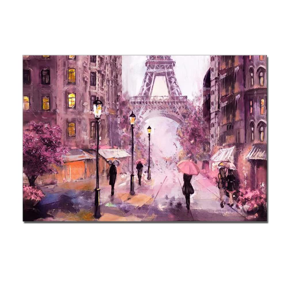 Pintura De Paisaje De La Torre Eiffel Cuadro En Lienzo Pintura Al
