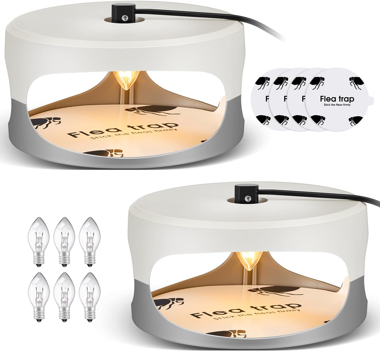 Amazon.com : Kittmip 4 Pcs Flea Traps with 8 Sticky Discs for Inside ...