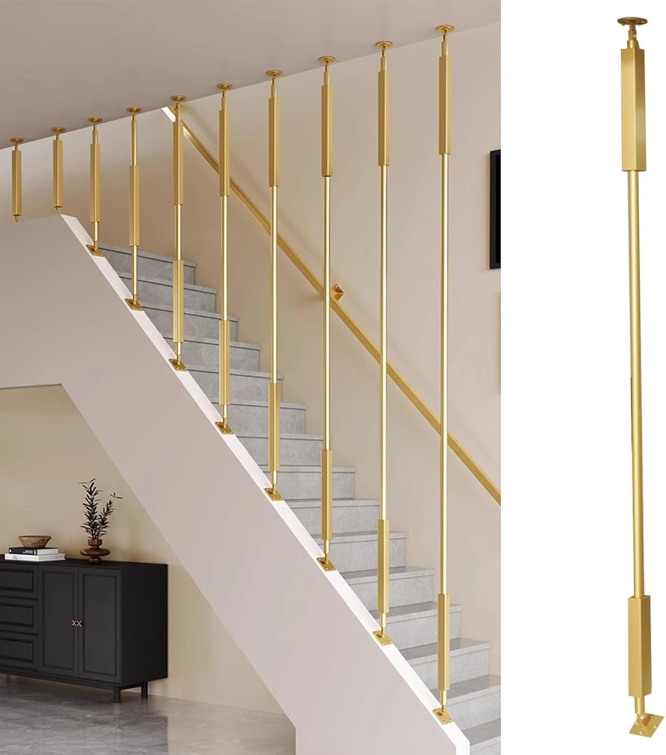 CHZDPP Customizable Staircase Balusters for Slope Staircases, Universal ...