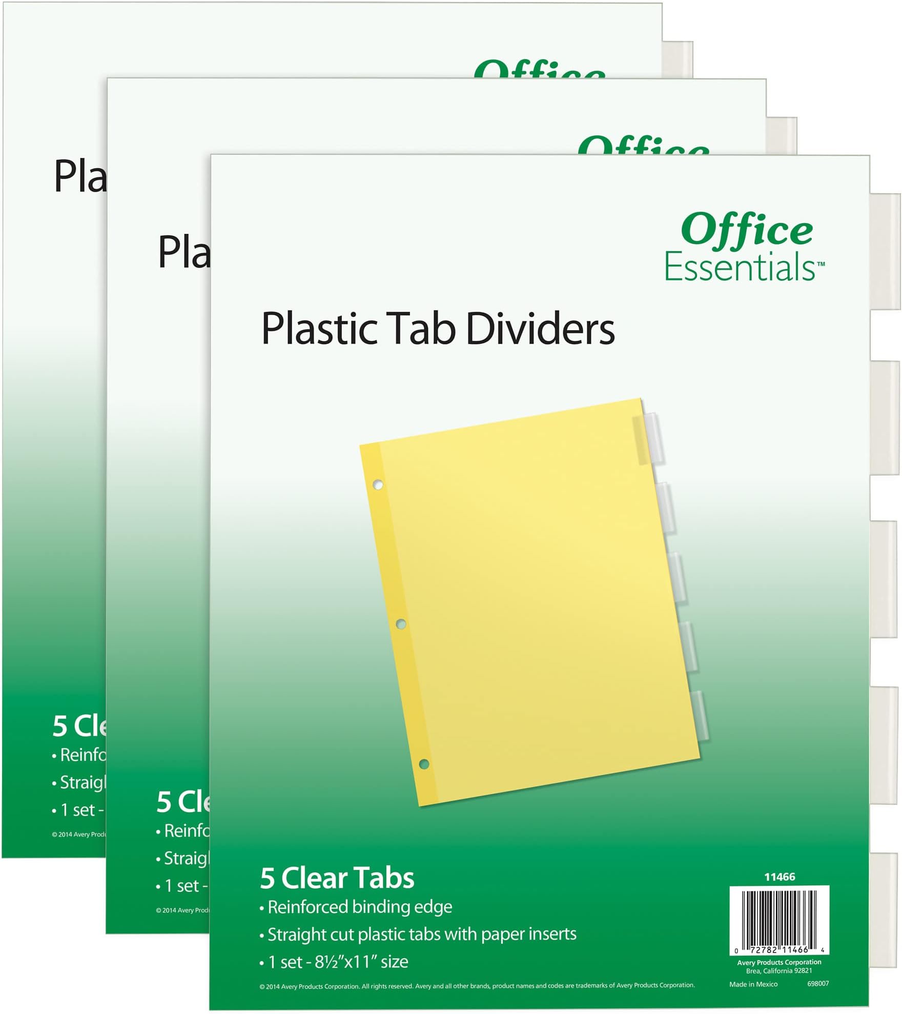 Amazon.com : Office Essentials Insertable Dividers, 8-1/2"x11", 5 Tab ...