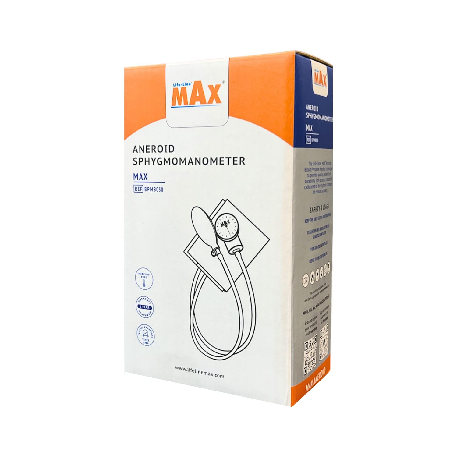 Life-Line MAX Aneroid Dial Type Sphygmomanometer Blood Pressure Monitor ...