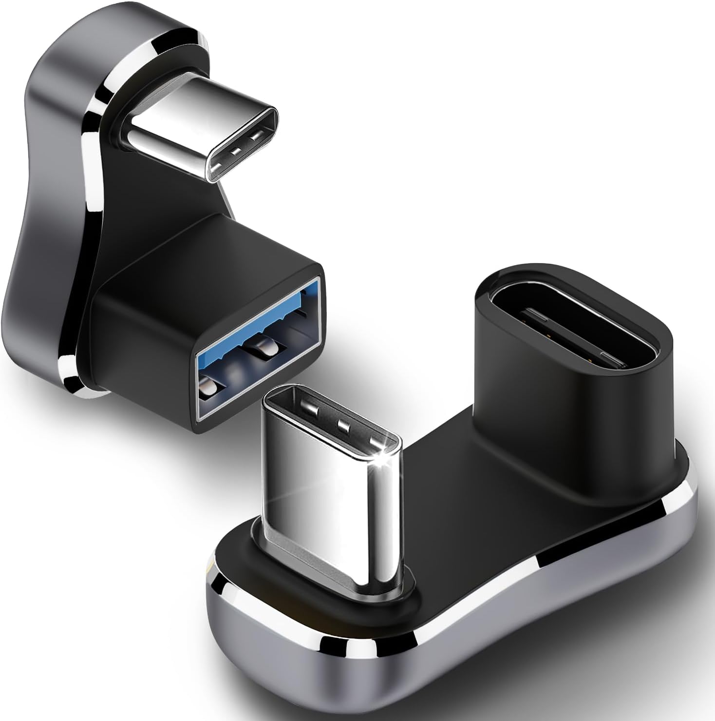 Amazon.com: USB C 180 Degree Adapter 2-Pack Right Angle USB-C Male to ...