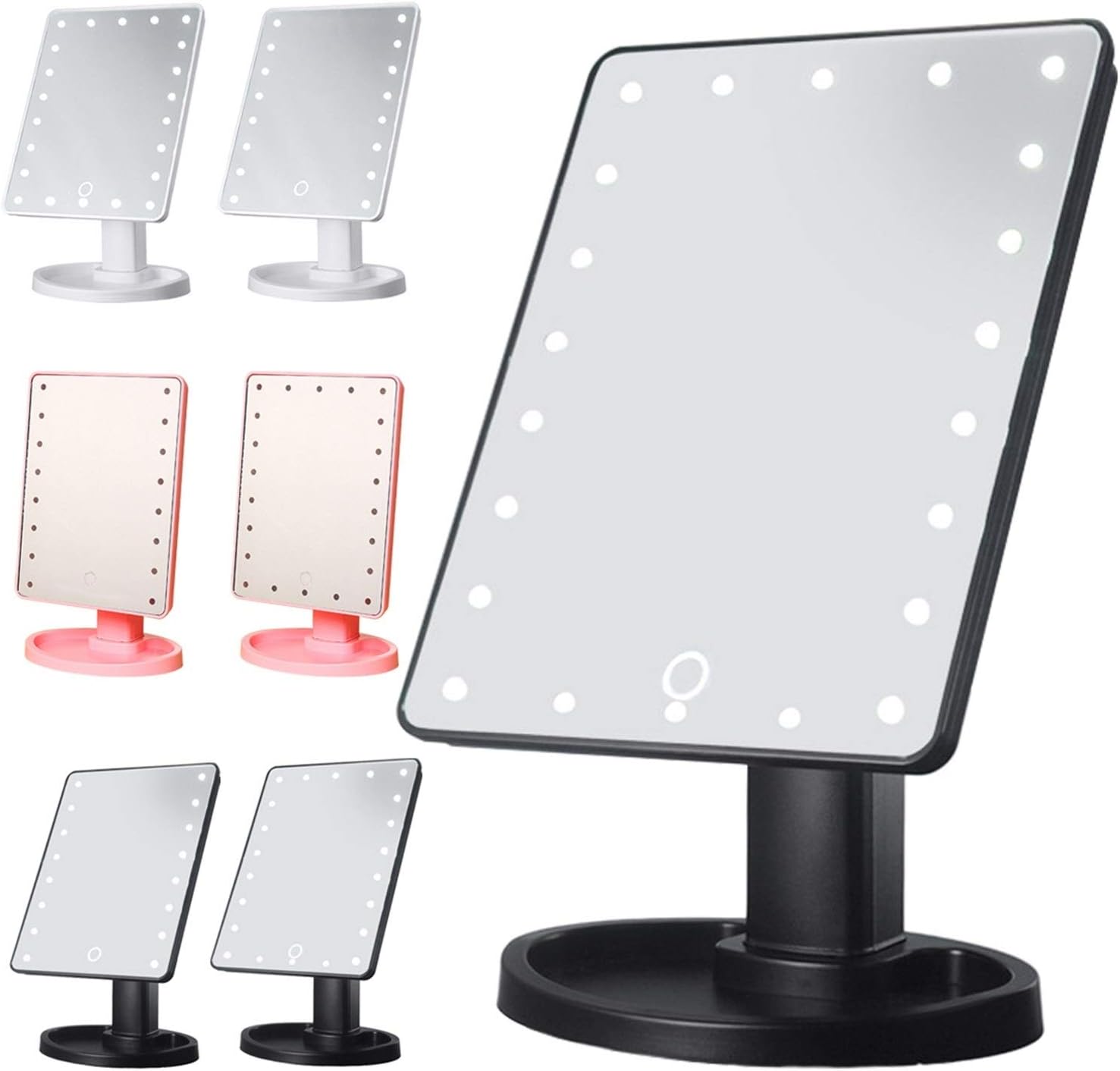 Desktop Storage Vanity Mirror 360 Degree Rotating Mirror Adjustable 16/ ...