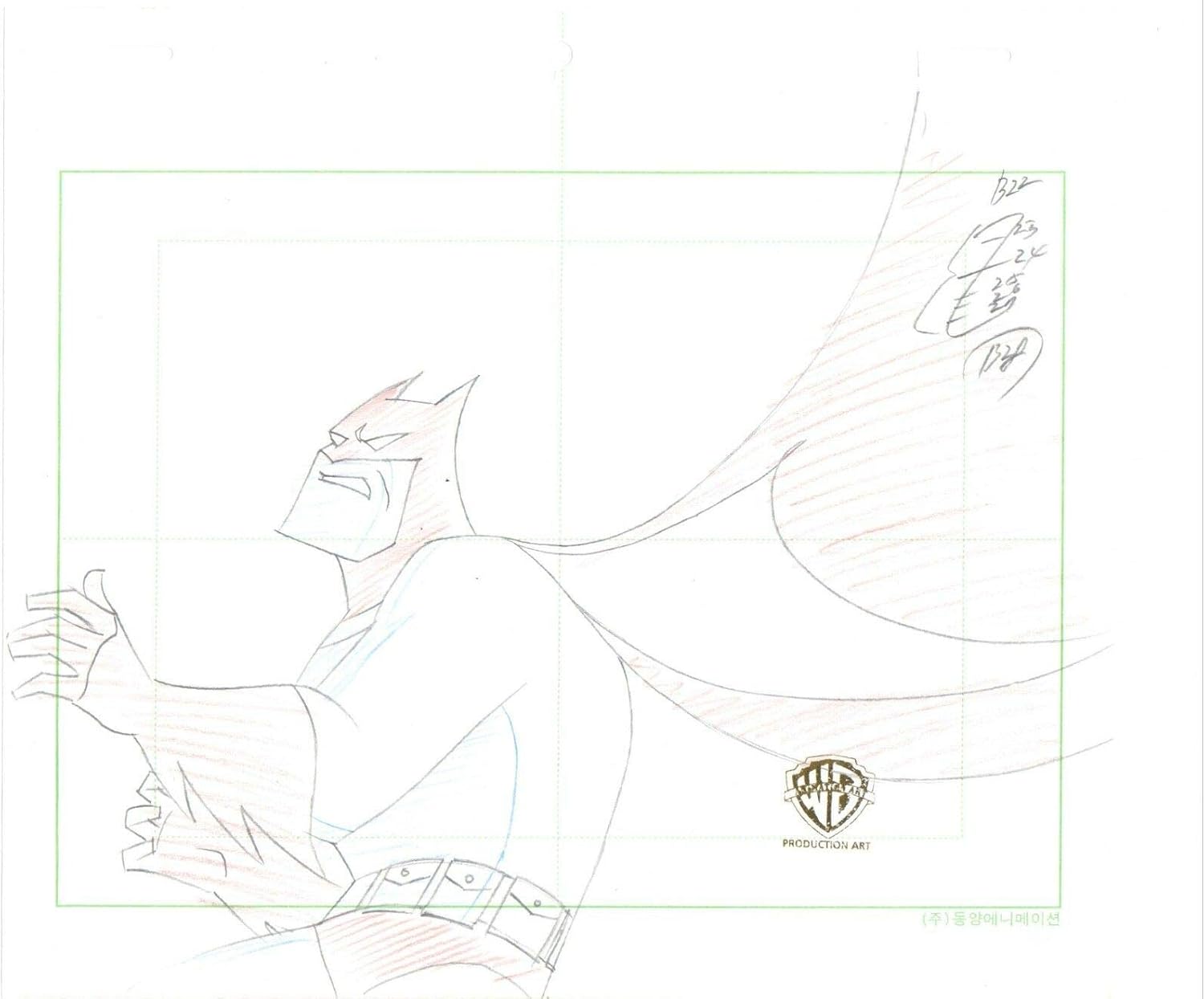 Batman The Animated Series Key Animation Layout Drawing Warner Brothers ...