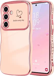 Amazon.com: LCHULLE for Samsung Galaxy S24 Case for Women Girls, Cute Wave Frame Curly Shape ...