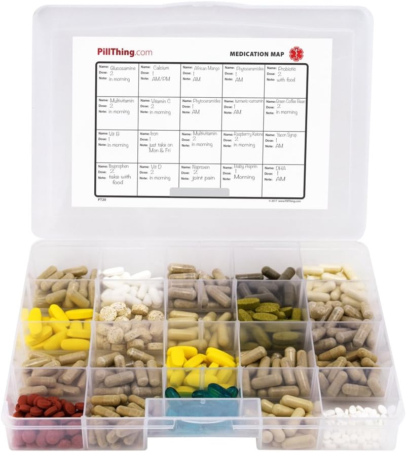 Amazon.com: Pill Thing Large Monthly Pill Organizer with Built-in ...