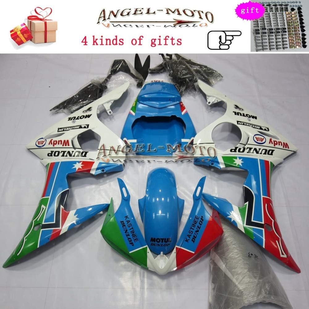 Amazon.com: Angel-moto ABS 塑膠射出成型套件 適用於 Yamaha YZF600 R6 (2005) YZF600-R6 (05) 摩托車車身整流罩彩繪 Y109 : 汽車