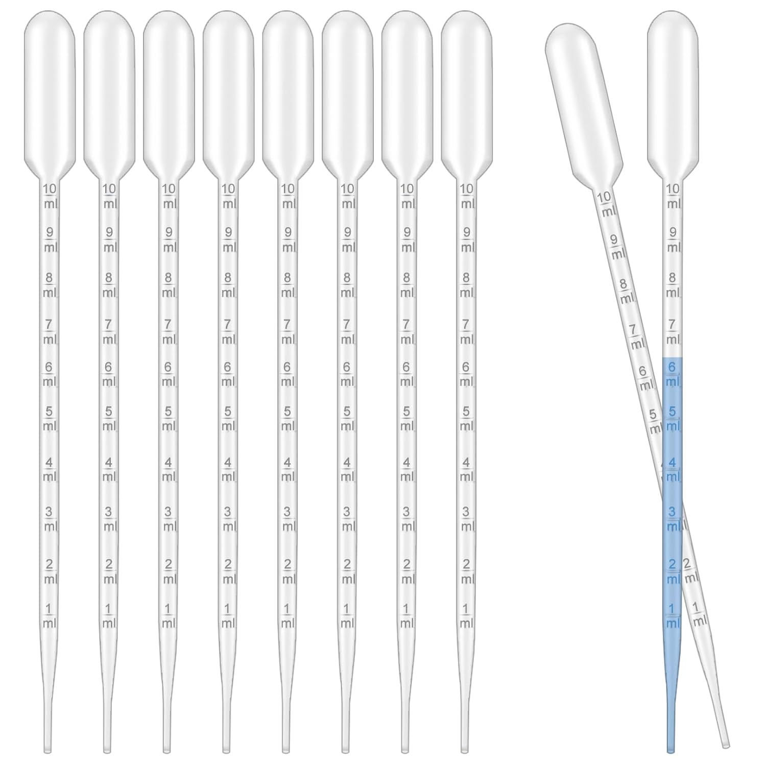 10Pcs Pipettes,10ml Plastic Pipette Dropper,Pipettes for Children Lab ...