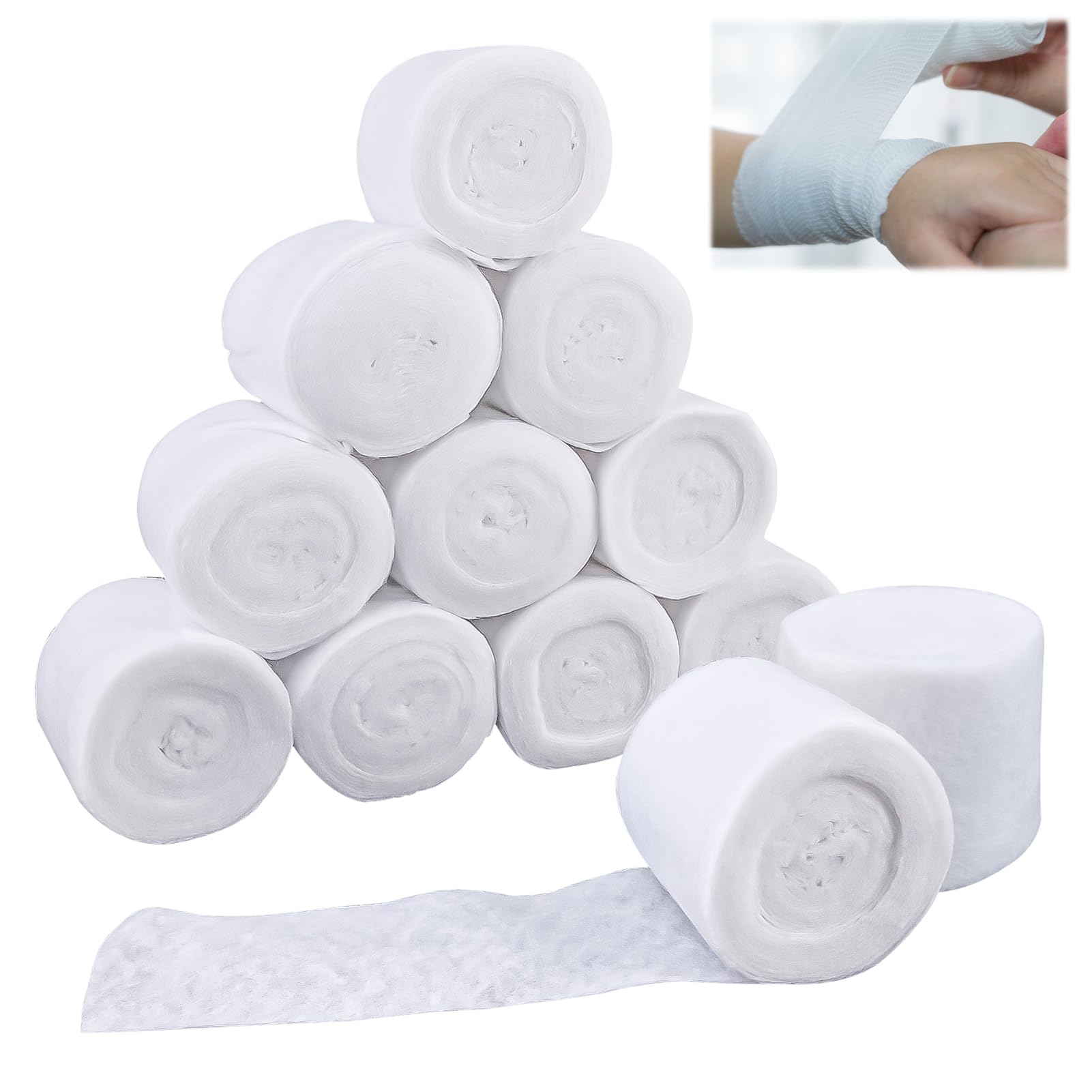 12 Rolls Cast Padding, Plaster Gauze Bandages, Soft Cotton Undercast ...