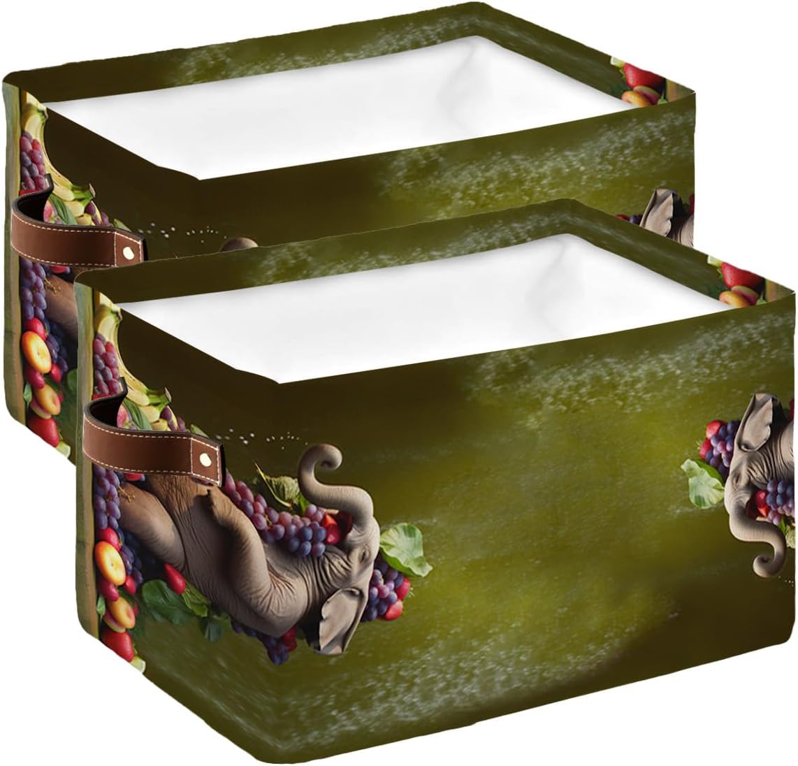 Amazon.com - Storage Cubes Organizer with Handles, Funny Elephant ...