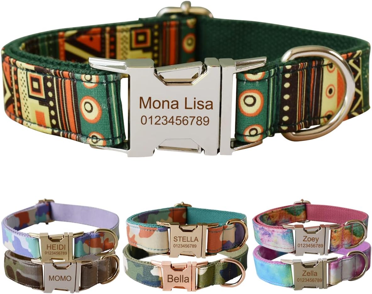 Amazon.com : Custom Dog Collar with Metal Buckle - Pet Collars ...